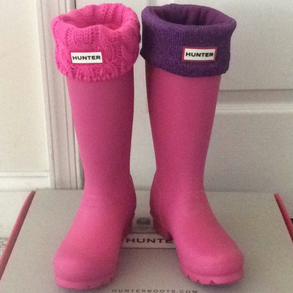 Hunter | Shoes | Hunter Pink Tall Rain Boots 2x Hunter Socks | Poshmark